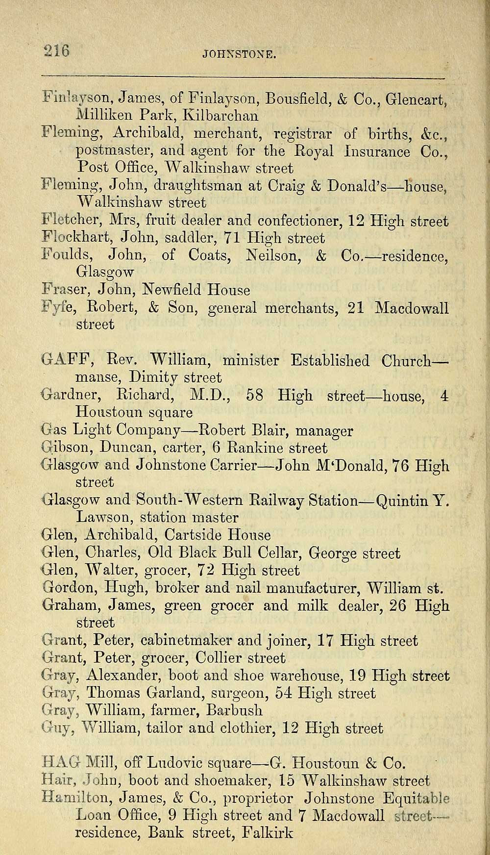 (220) - Towns > Paisley > 1862-1884 - Watson's directory for Paisley ...