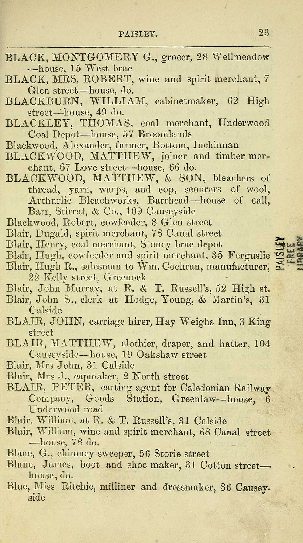 (33) - Towns > Paisley > 1862-1884 - Watson's directory for Paisley ...
