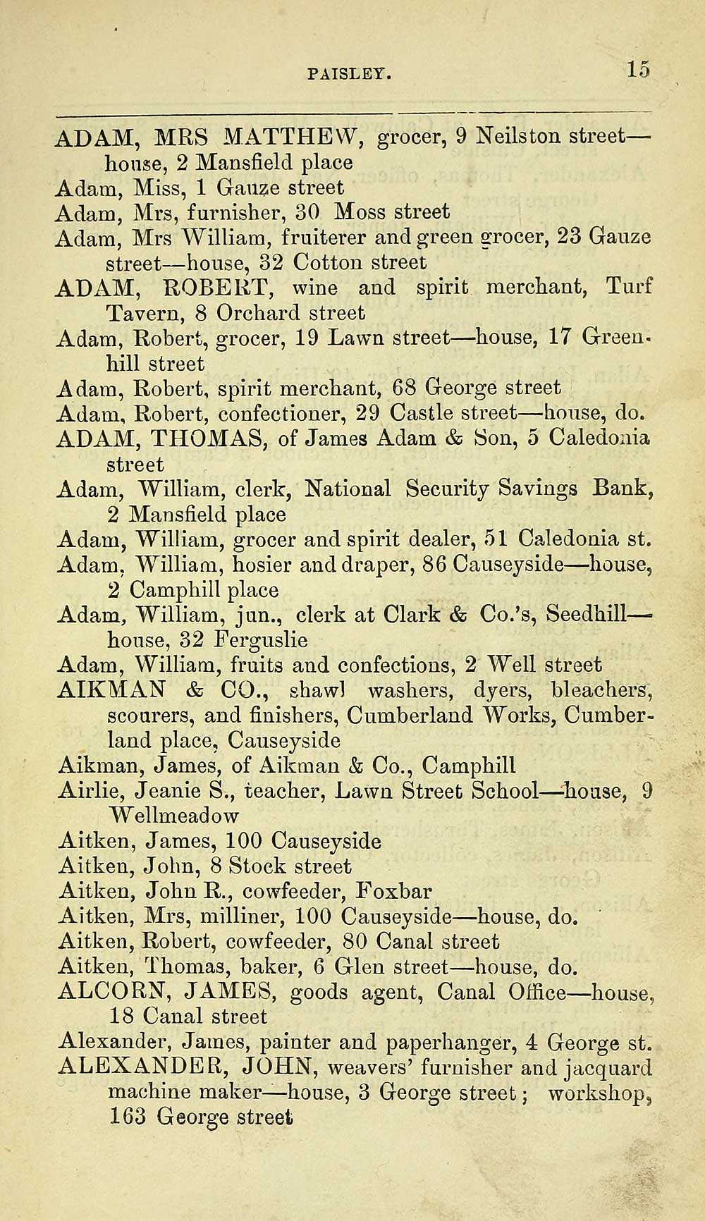(27) - Towns > Paisley > 1862-1884 - Watson's directory for Paisley ...