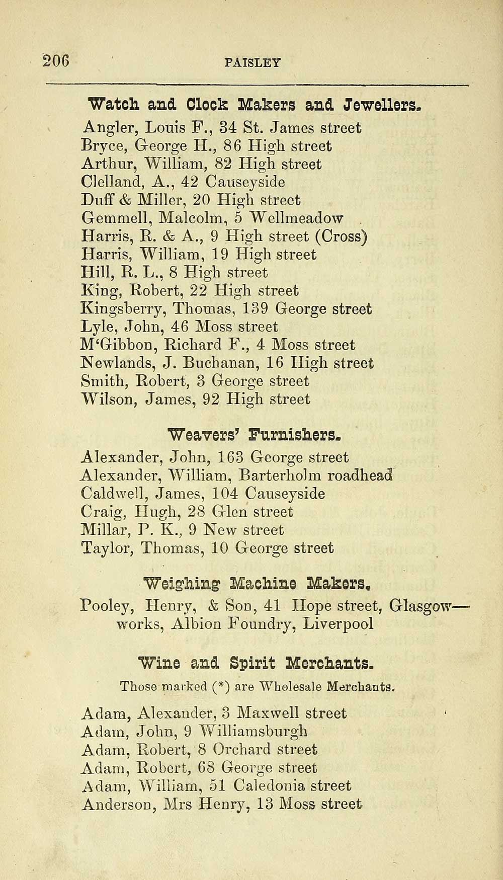 (218) - Towns > Paisley > 1862-1884 - Watson's directory for Paisley ...