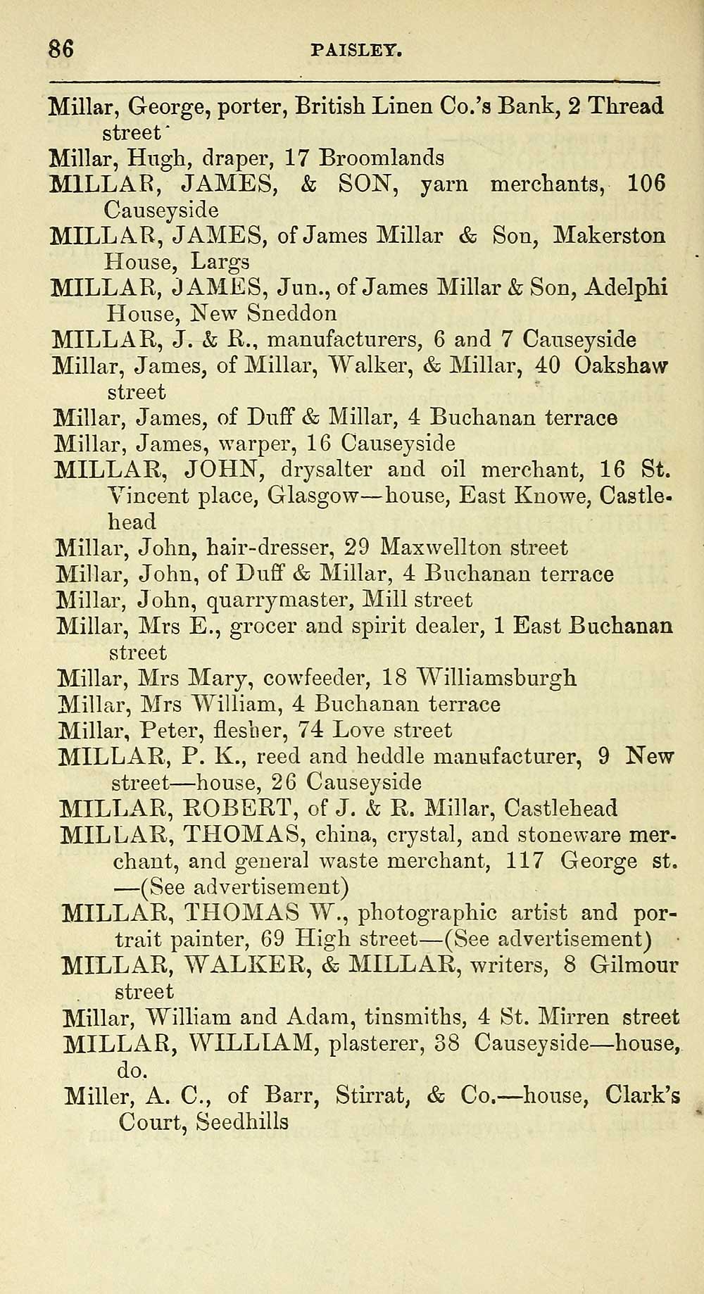 (92) - Towns > Paisley > 1862-1884 - Watson's directory for Paisley ...