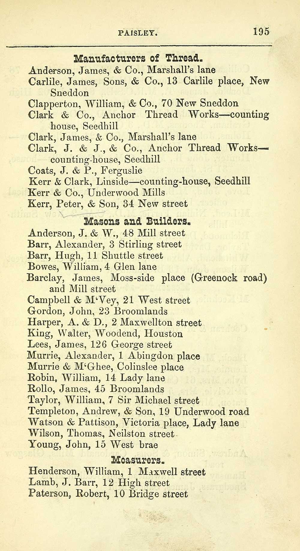(201) - Towns > Paisley > 1862-1884 - Watson's directory for Paisley ...