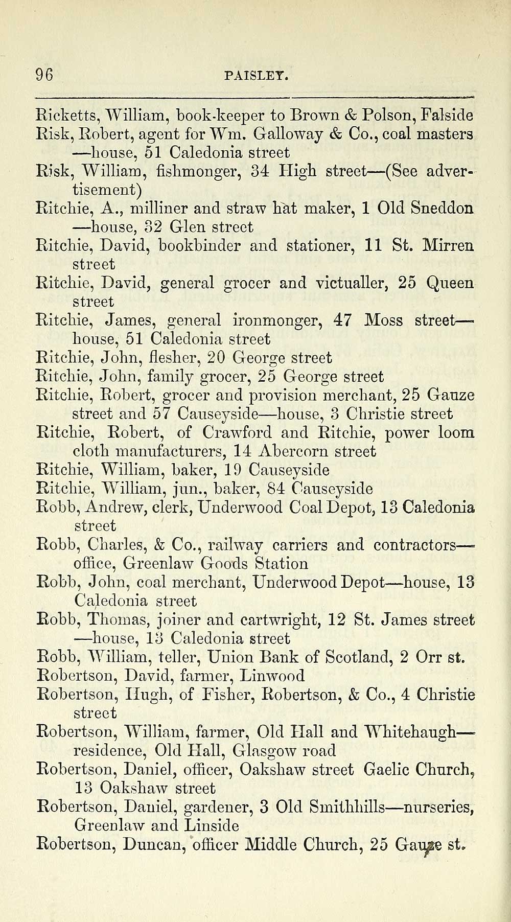 (102) - Towns > Paisley > 1862-1884 - Watson's directory for Paisley ...