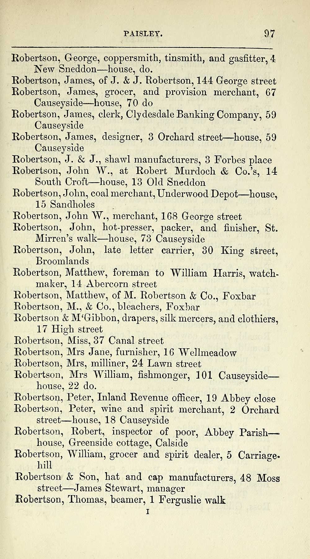 (103) - Towns > Paisley > 1862-1884 - Watson's directory for Paisley ...