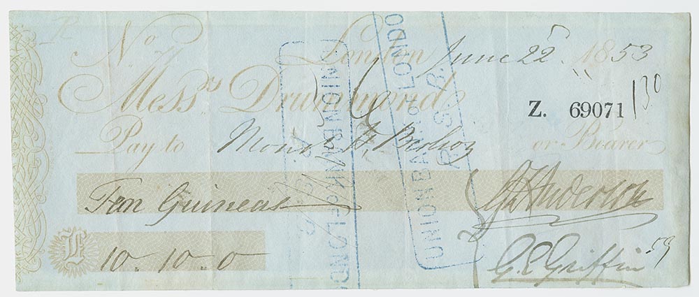 (1) Cheque - Cheque made payable to Berlioz - Hopkinson Berlioz ...