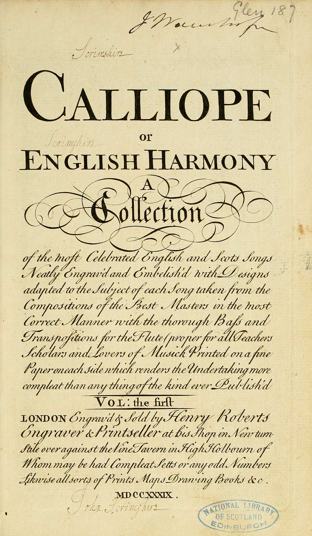 (9) Title page - Glen Collection of printed music > Printed music ...