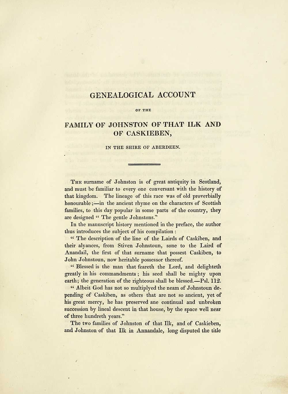 (17) [Page 1] - Genealogical account of the family of Johnston of that ...