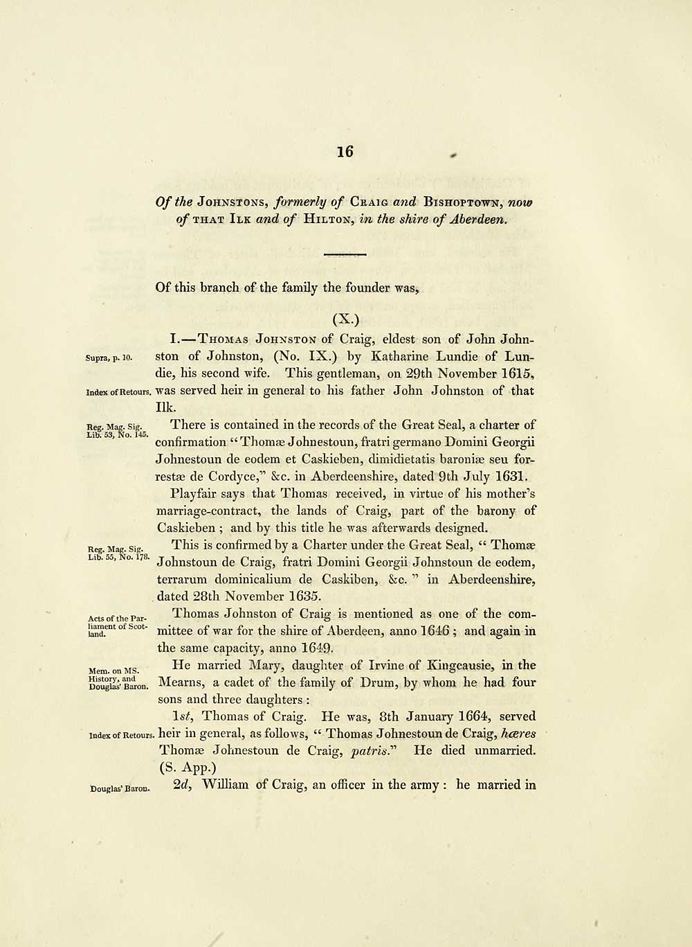 (32) Page 16 - Genealogical account of the family of Johnston of that ...