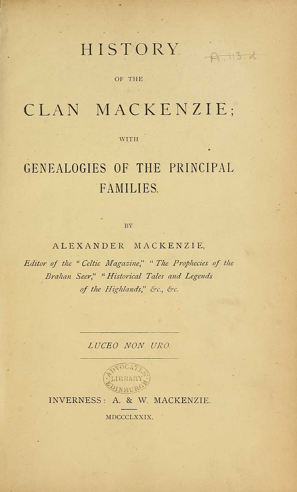 (7) Title page - History of the clan Mackenzie - Histories of Scottish ...