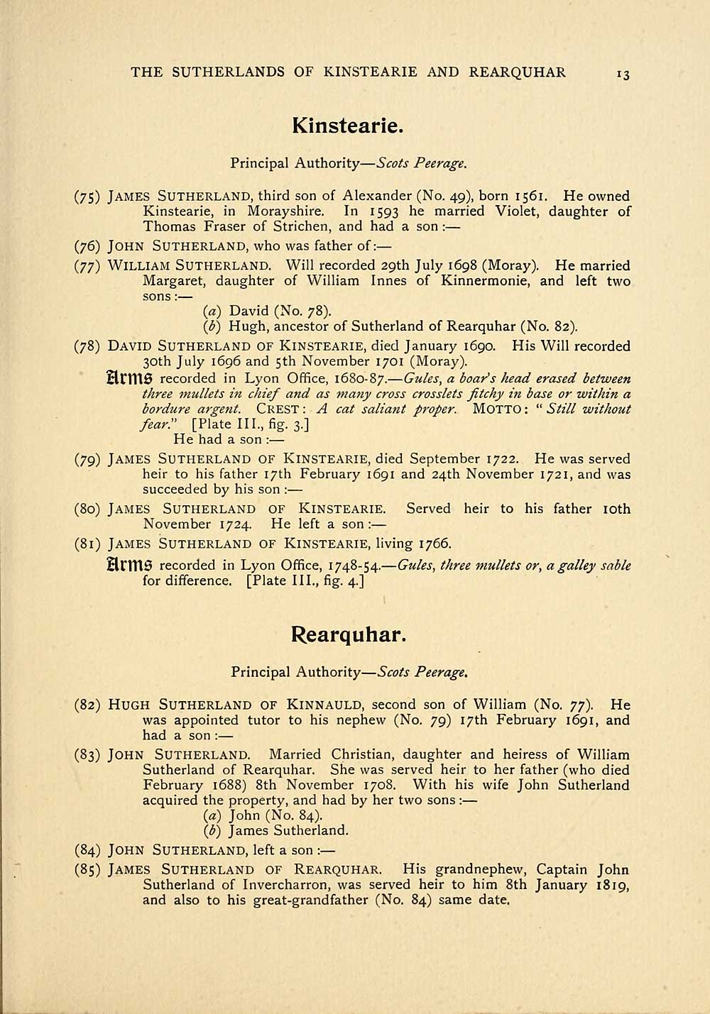 (35) Page 13 - Sutherland of Kinstearie [and] of Rearquhar - Heraldry ...