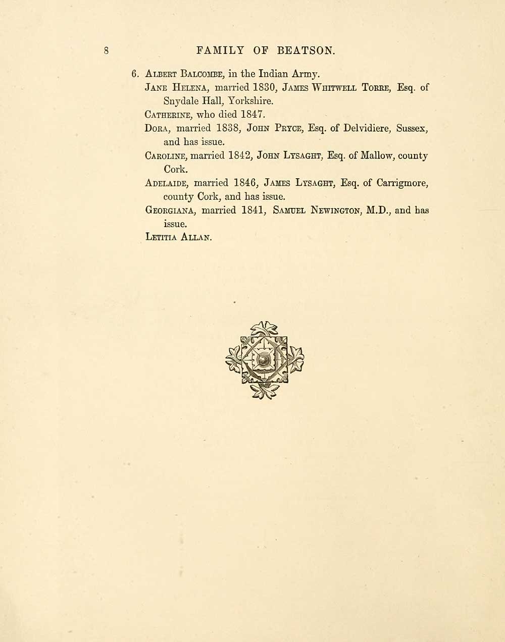 (18) Page 8 - Genealogical account of the family of Beatson - Histories ...