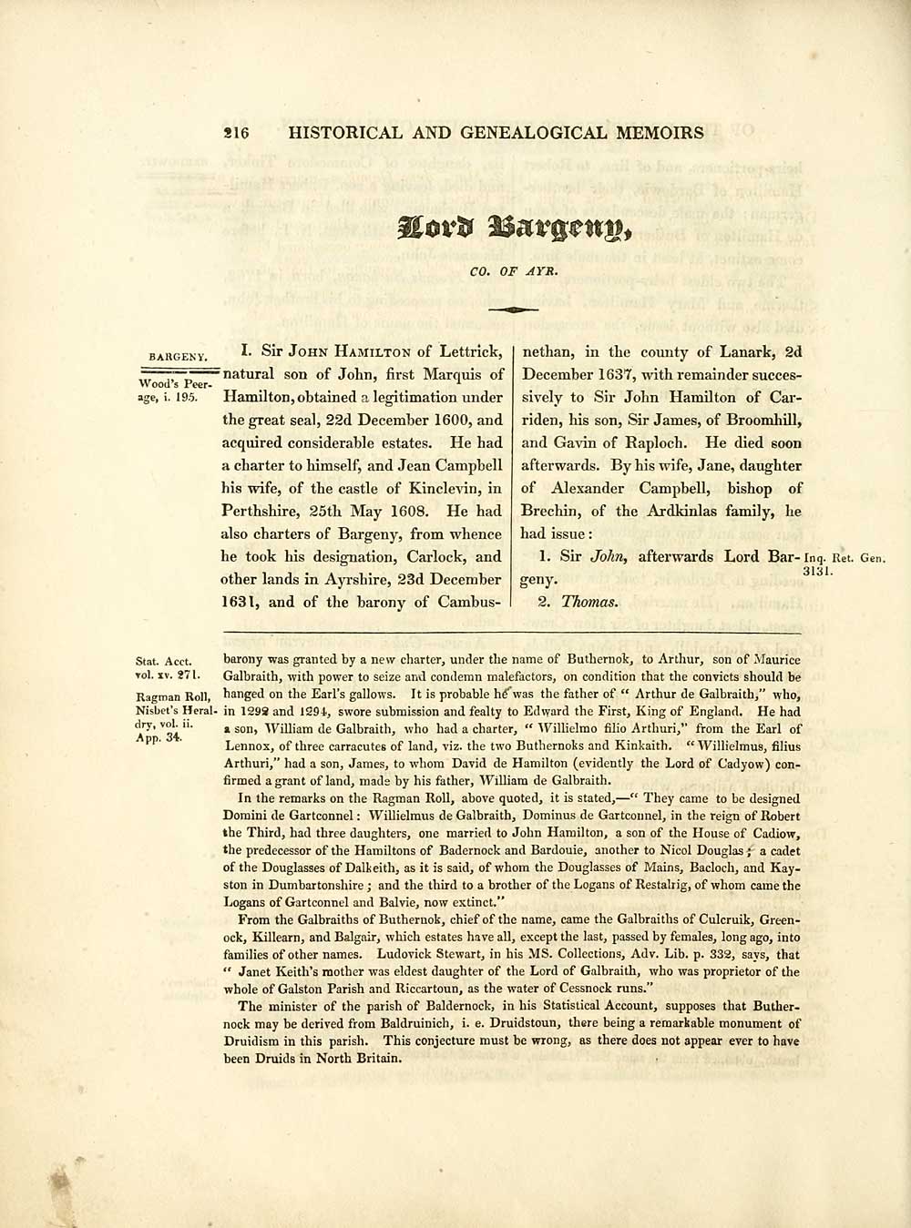 (226) Page 216 - Historical and genealogical memoirs of the House of ...