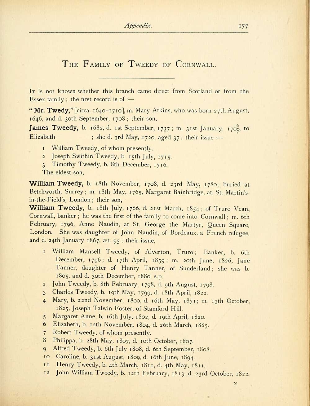 (251) Page 177 - History of the Tweedie, or Tweedy, family - Histories ...