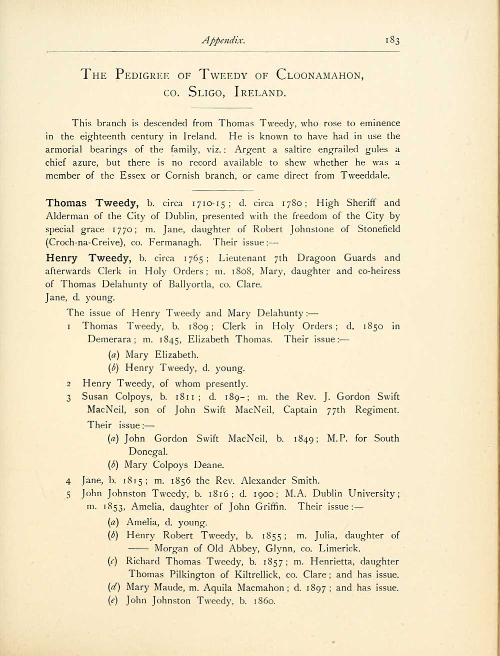 (257) Page 183 - History of the Tweedie, or Tweedy, family - Histories ...