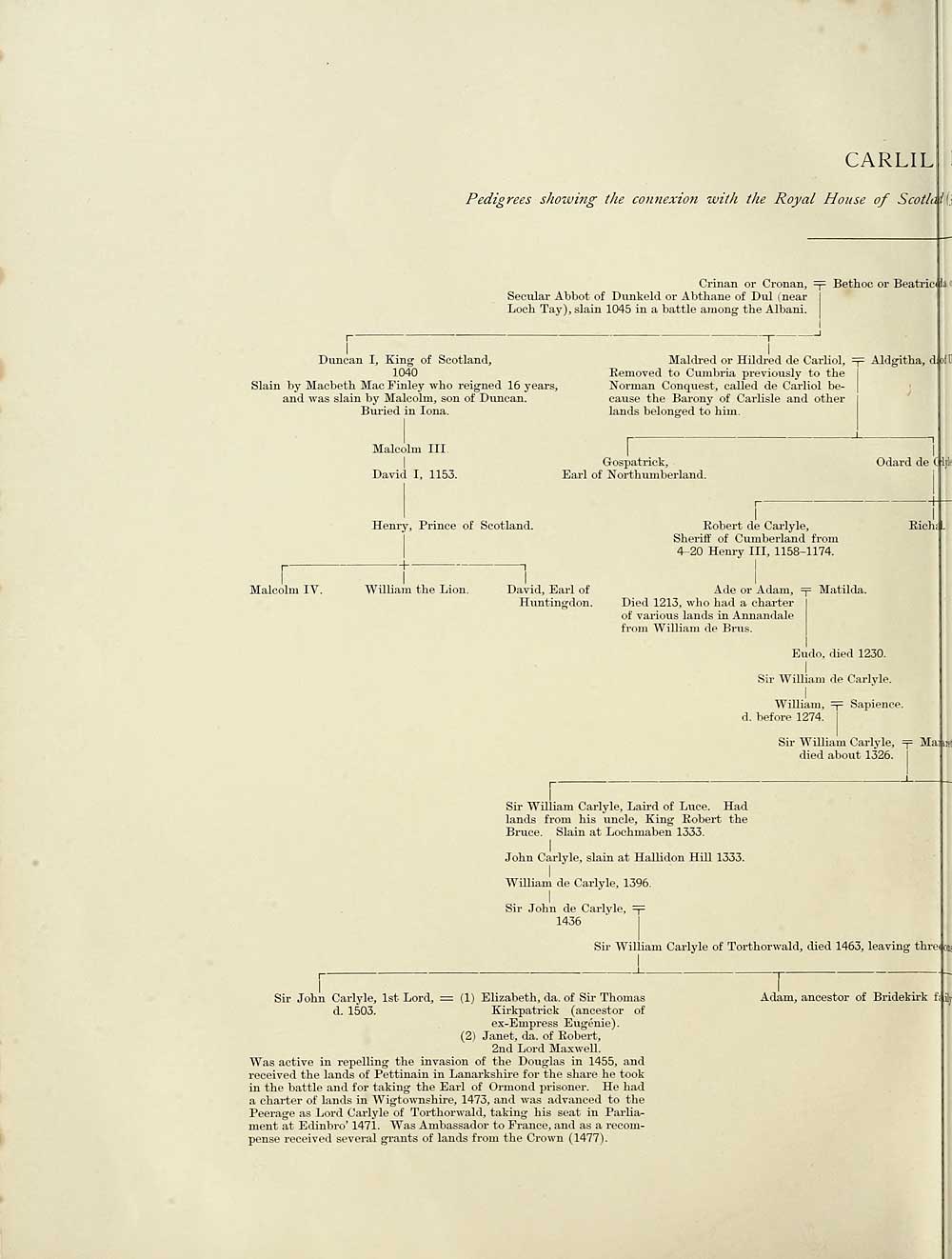 (18) Sheet 1 - Carlile family - History of the Carlile family ...