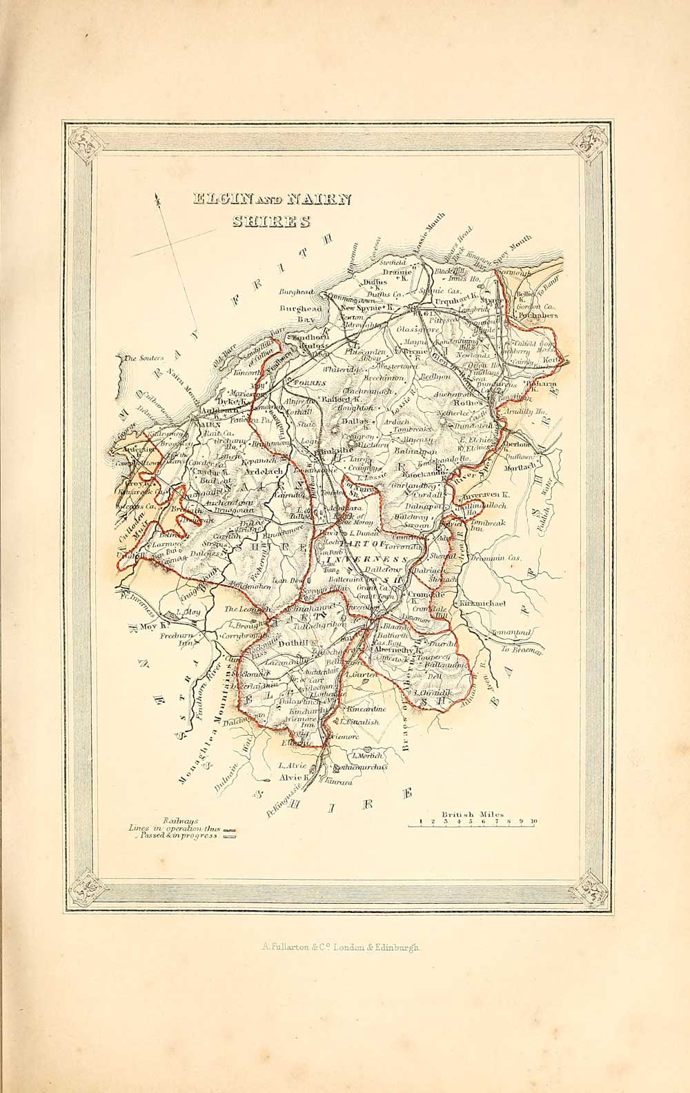 (497) Map - Elgin and Nairn shires - Imperial gazeteer of Scotland, or ...